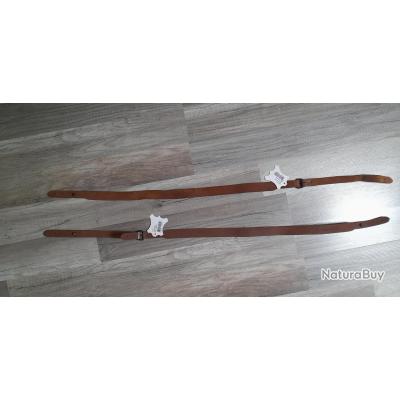 Lot de 2 Bretelles à fusil en croûte de cuir, boutons - Country ...