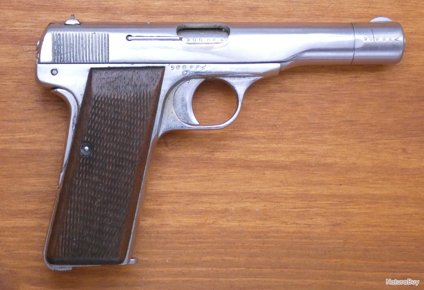 Pistolet FN Browning modèle 10-22 nickelé calibre 7,65 Browning ...