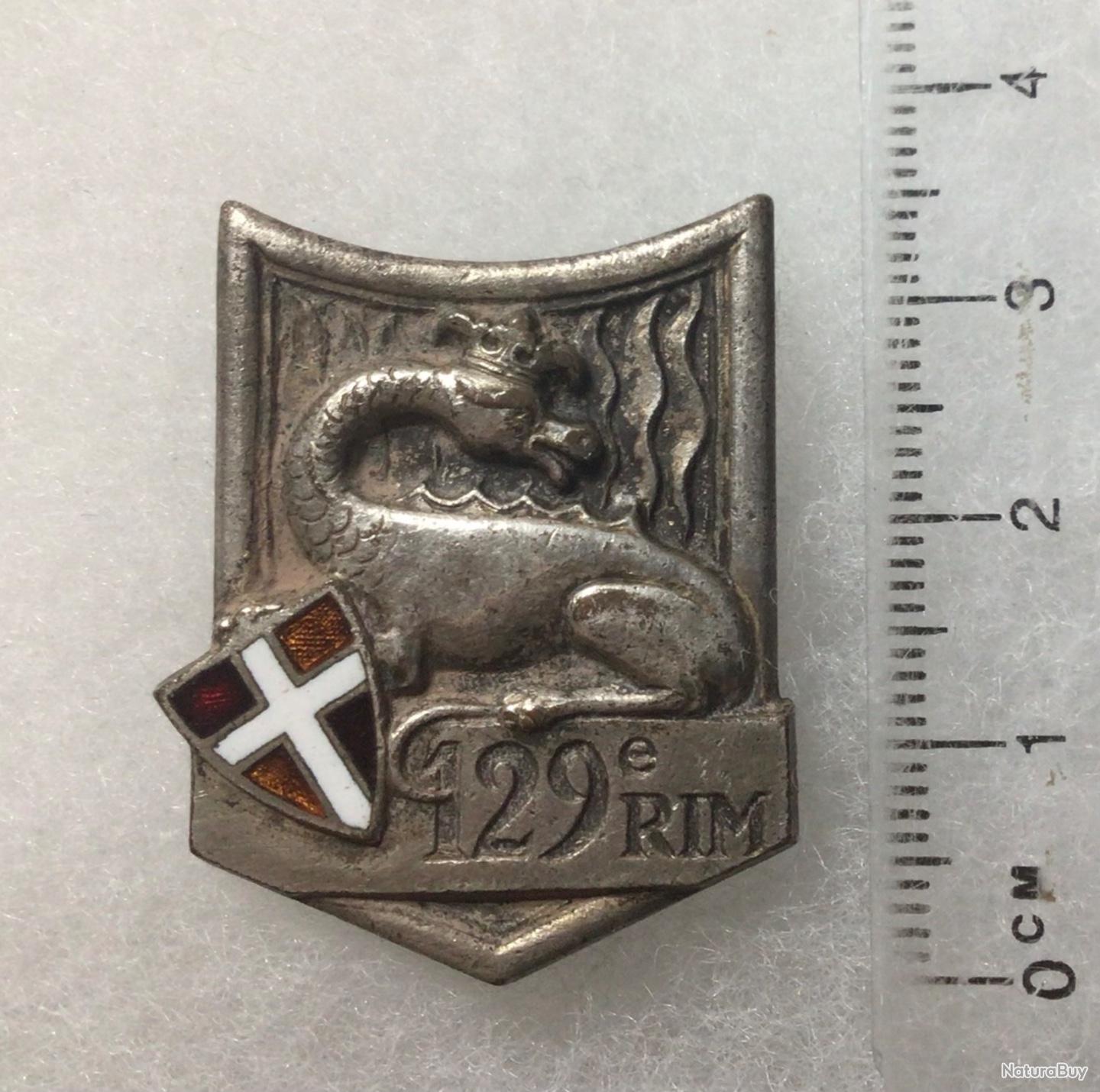 FRANCE INFANTERIE - Insigne 129° R.I.M. Régiment d?Infanterie Motorisé ...