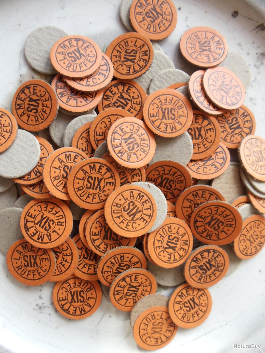 Lot de 100 rondelles carton nominatives en calibre 12 , n°6. - Bourres ...