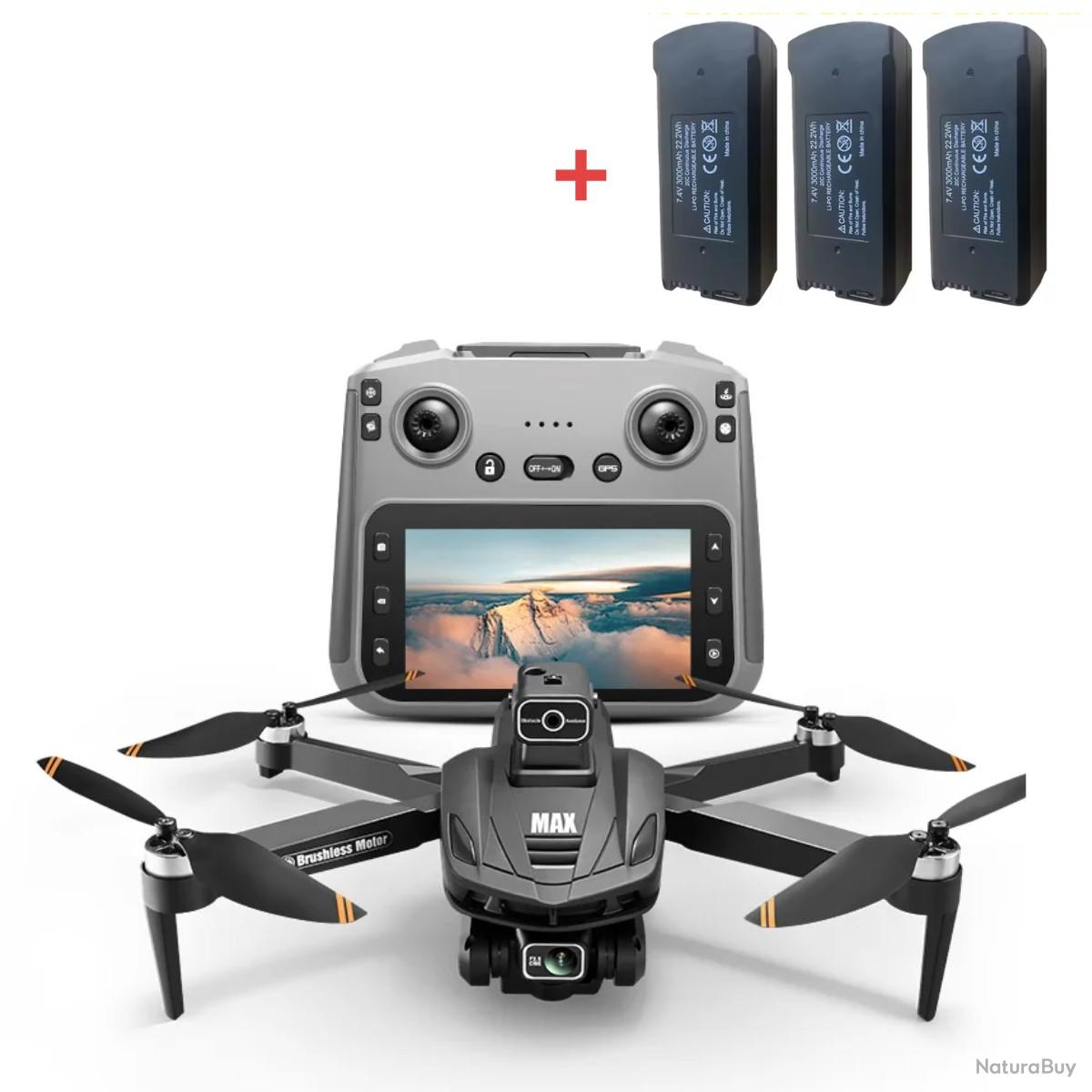 Drone GPS 8K HD avec Caméra + 3 batteries, 5G WIFI FPV, Moteur Sans Balais, Évitement Obstacles ...