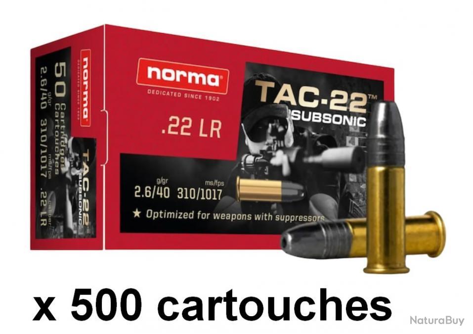 NORMA 22 Lr TAC Subsonic Hollow Point (Spécial Silencieux) /500 ...
