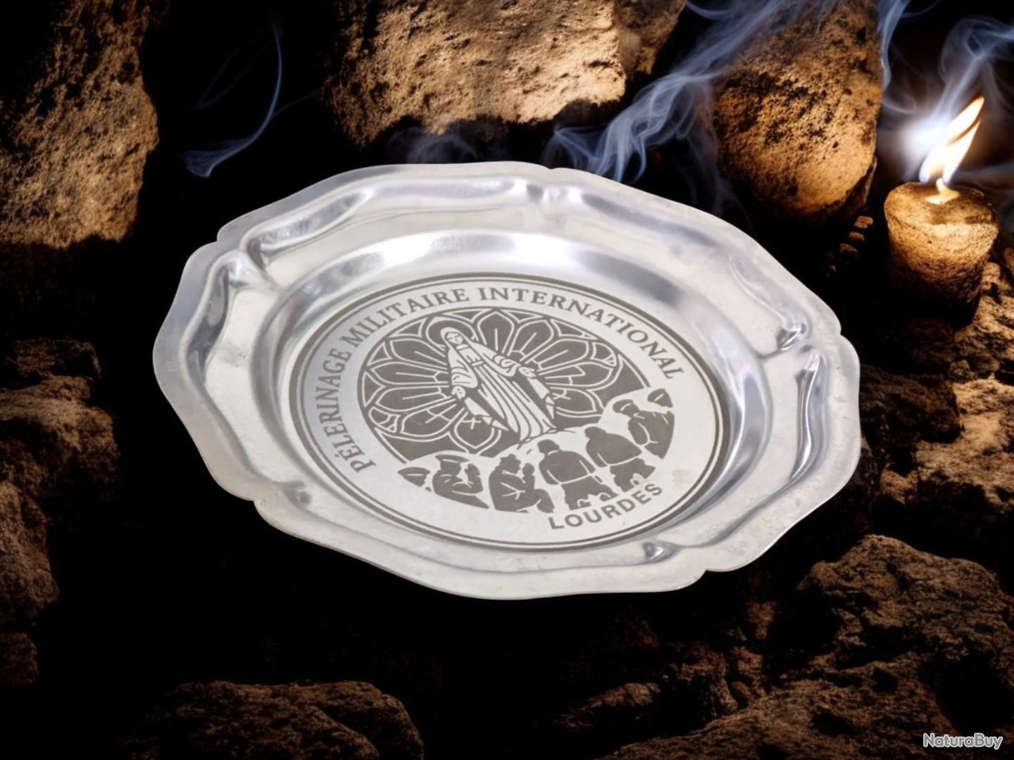 Coupelle Pelerinage Militaire International Lourdes inox 14cm - insigne militaria Vierge Marie ...