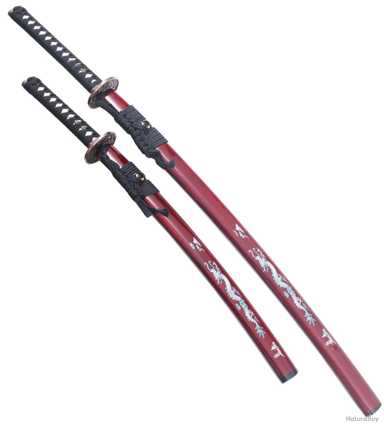Pack Danzan Katana et Wakizashi en Bois Katana Japonais Sabre Epee ...