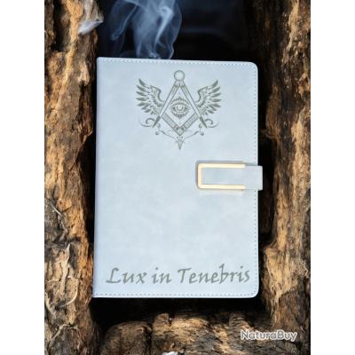 Carnet Calepin A5 en Cuir PU sceau maconnique : Lux in Tenebris ...