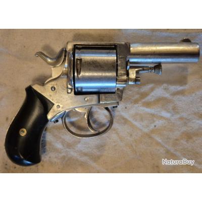 Gros revolver 450 BRITISH BULL DOG chromer a 90 % tres bon etat ...