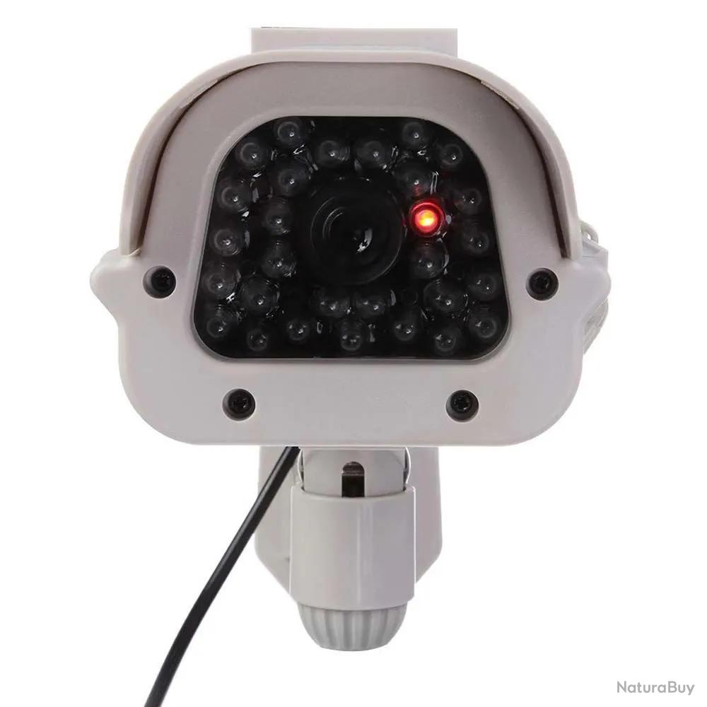 2 Caméras factices solaire LED clignotante ABS 210g 28x17,5x10 cm Lot de 2 - Alarme et ...
