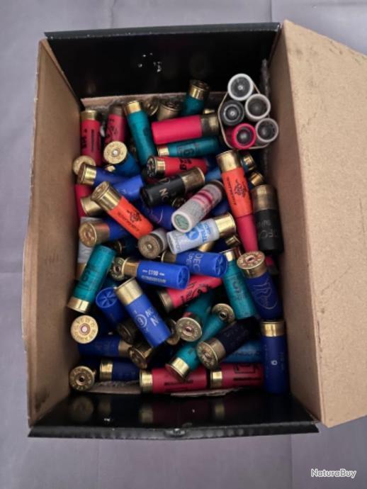 . lot +108 cartouches, balles . cal 12. - Cartouches calibre 12 bourre ...