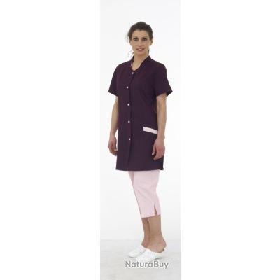 Blouse dame Charline Sergé Iris/Rose 4 - Combinaisons de travail (14141540)