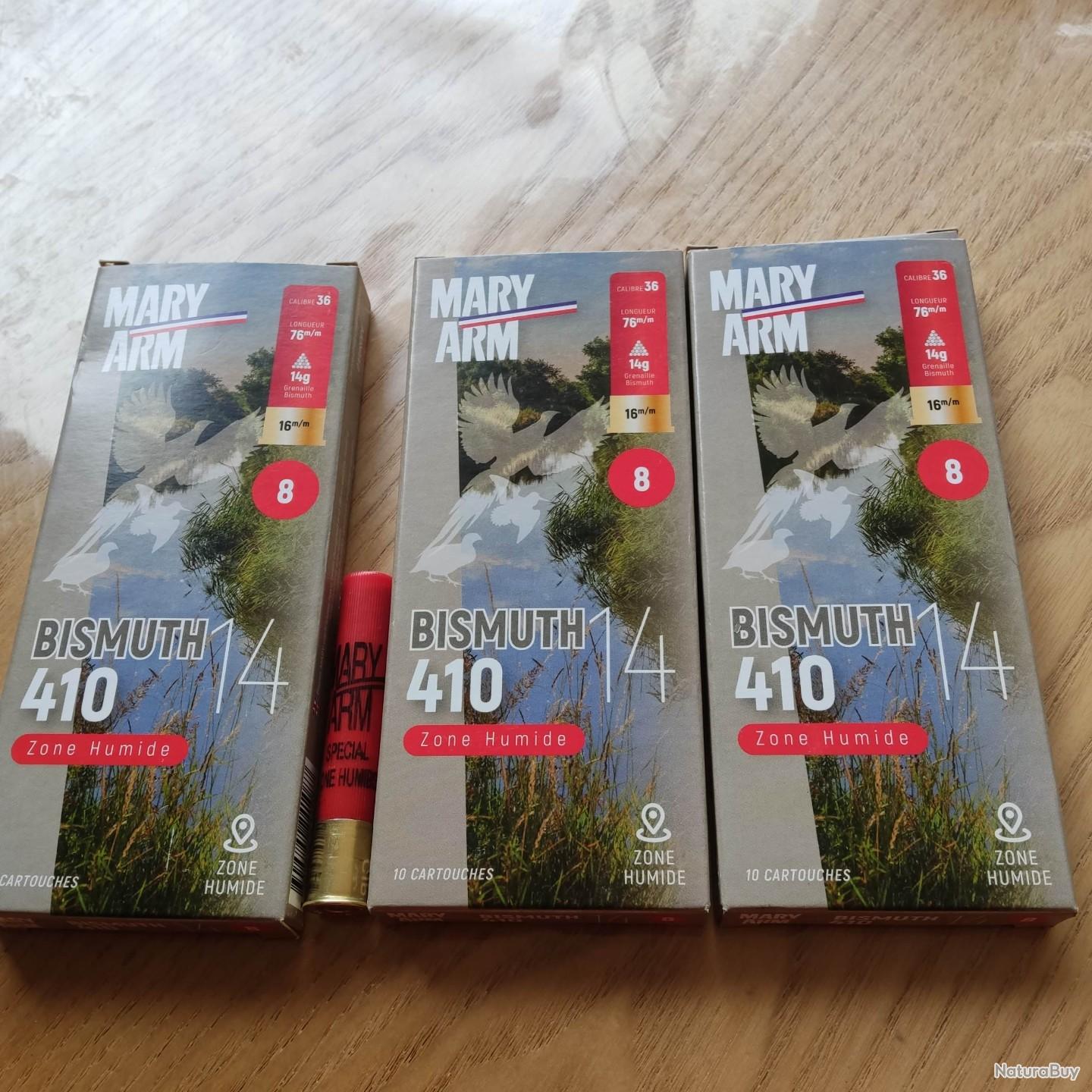 Lot de 3 boîtes de 10 cartouches Mary calibre 410 bismuth 14 grs plomb ...