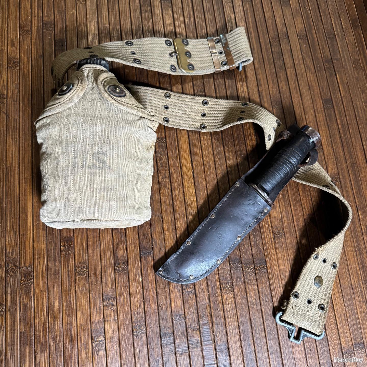 BELLE ENSEMBLE U.S ARMY WW2 39/45 COUTEAU DE COMBAT CATARAUGUS 225Q SUR ...