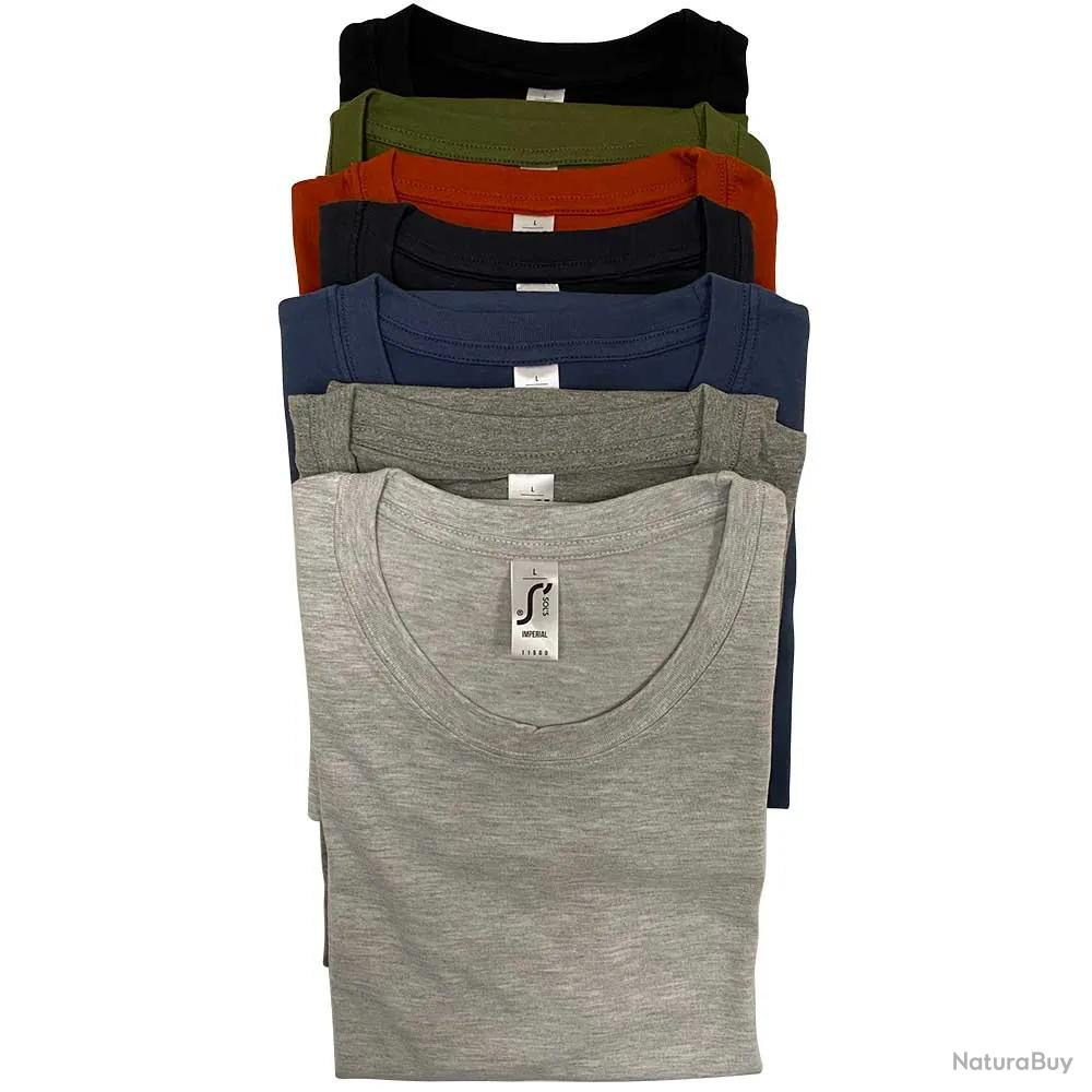 Semainier T-Shirts 7 coloris 100% coton 190g 2XL - Tee-shirts de Chasse ...